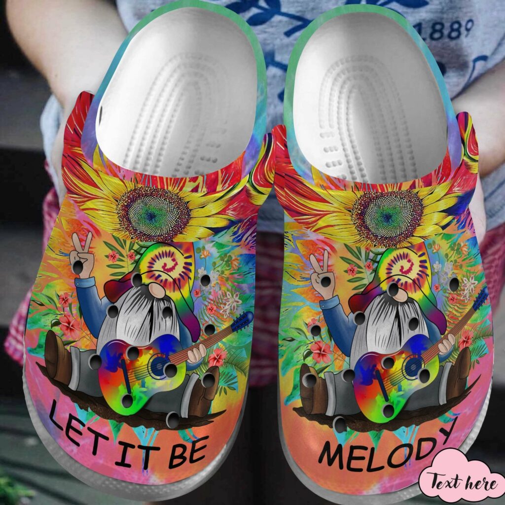 Let It Be Gnomies Hippie Old Guitar Classic Clogs Shoes - Reallgraphics