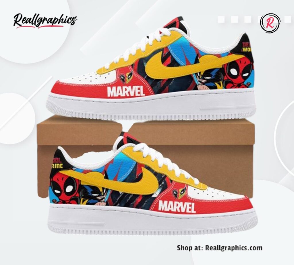 Deadpool & Wolverine Marvel 2024 Nike Air Force 1 Sneaker - Reallgraphics