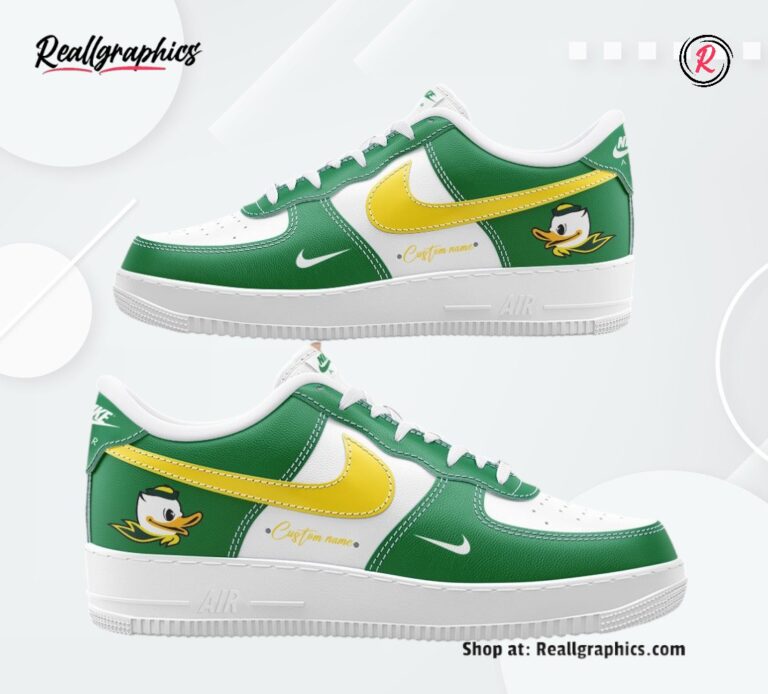 Oregon Ducks Football 2024 Nike Air Force 1 Sneaker, Oregon Ducks Gifts ...