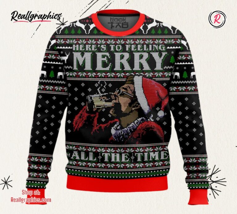 Here’s To Feeling Merry All The Time Cosmo Kramer Seinfeld Ugly Sweater ...