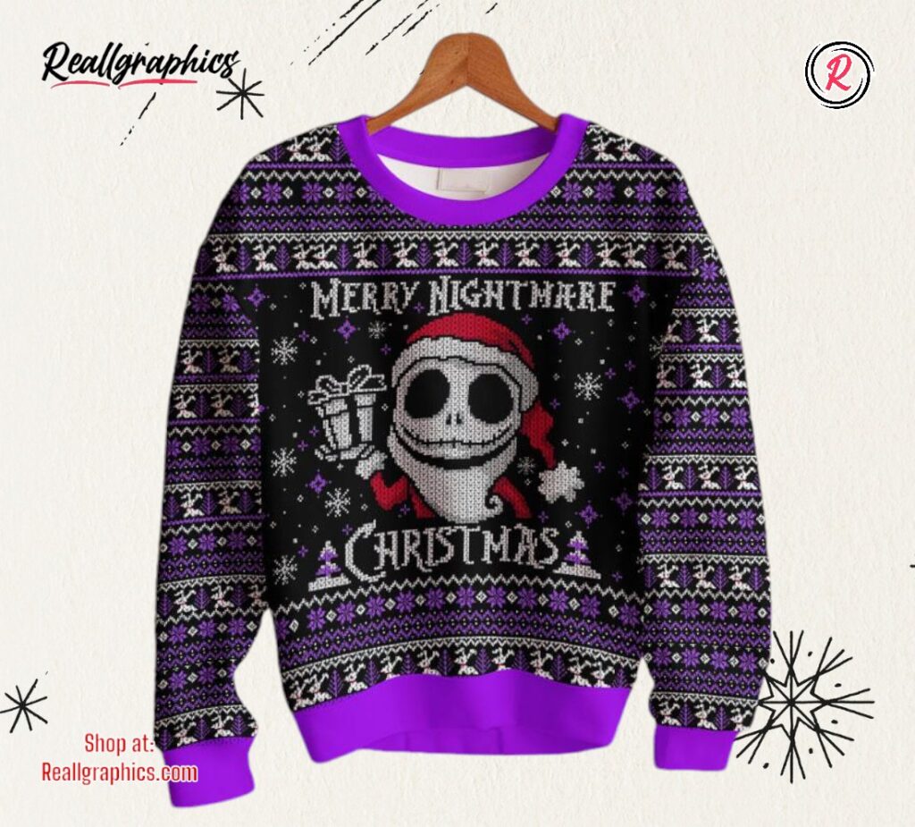 Merry Nightmare Christmas The Nightmare Before Christmas Ugly Sweater ...