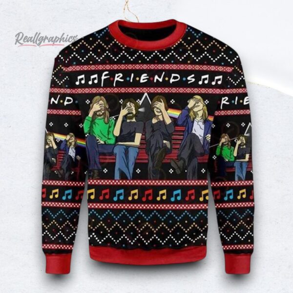 Pink Floyd Friends Music Notes Ugly Christmas Sweater - Reallgraphics