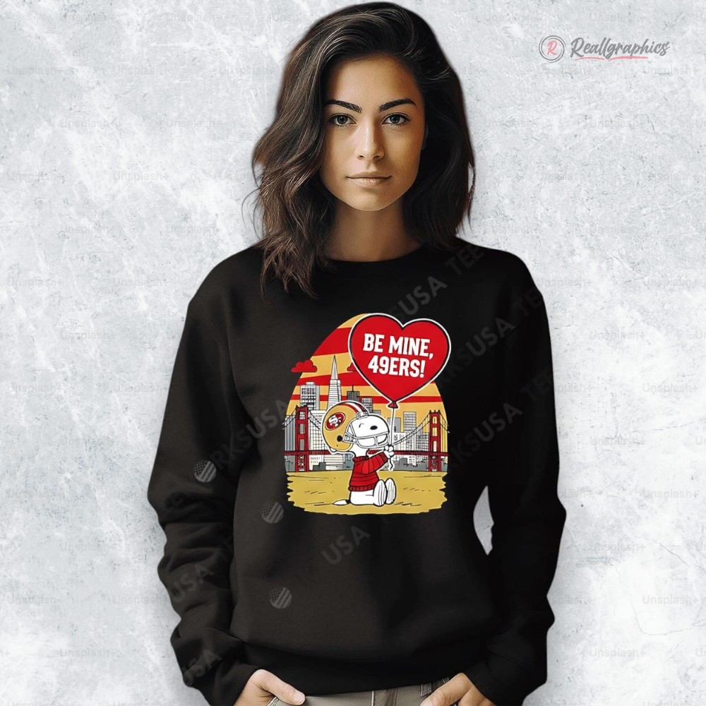 San Francisco 49ers X Snoopy Cartoon Valentine 2026 Shirt - Reallgraphics