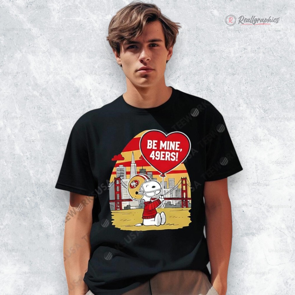 San Francisco 49ers X Snoopy Cartoon Valentine 2026 Shirt - Reallgraphics